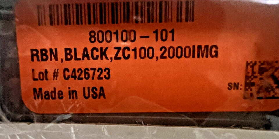new Zebra Genuine ZC100/300 Series Card Printer Ribbon black 800100-101 ...