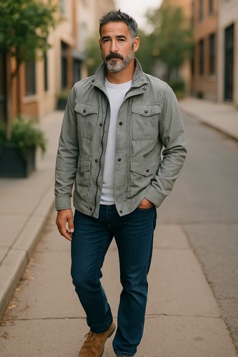 Apt 9 Men's Size M Jacket Gray Lined Military Style Snap Button Coat | eBay