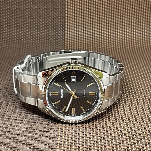 Casio MTP-1302D-1A2 Enticer Series Analog Stainless Steel Black Dial ...