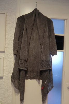 Strickjacke Bändchengarn Laura di Scarpi GR M - 42 grau melliert ...