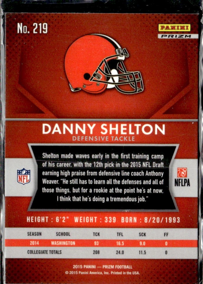 2015 Panini Prizm #219 Danny Shelton Near Mint | eBay