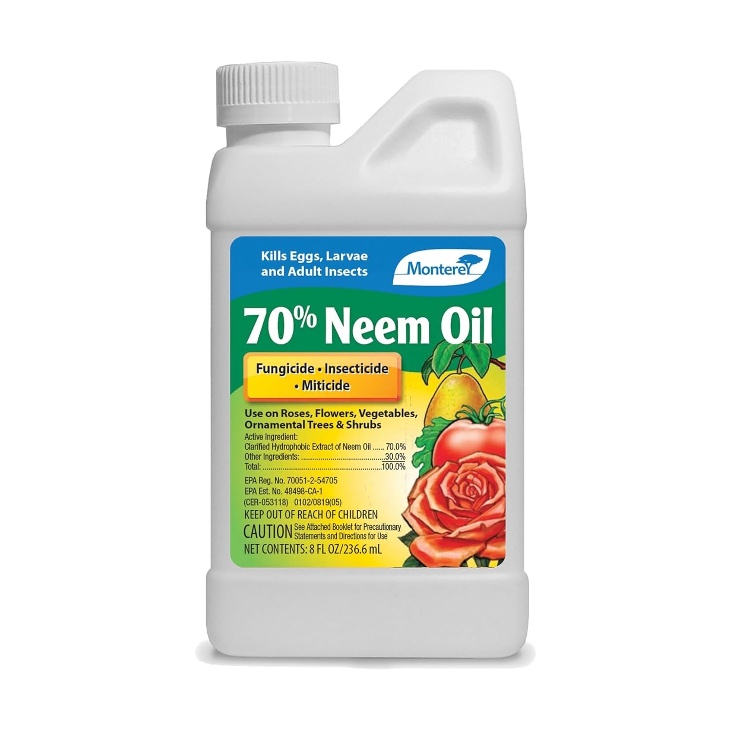 Monterey Neem Oil 70% for Controlling Insects & Disease, 8oz, Brown | eBay