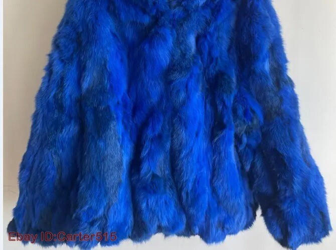 New Women Real Rabbit Fur Collar Coat Natural Whole Skin Fur Jacket ...