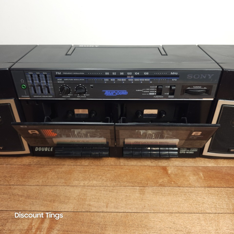 VTG Sony CFS-W360 Ghetto Blaster BoomBox Radio Cassette Player *Needs ...