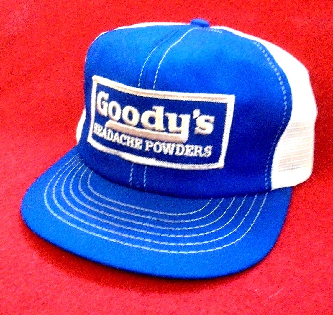 Vintage Goody's Headache Powders NASCAR Snapback Mesh Patch Trucker Hat ...