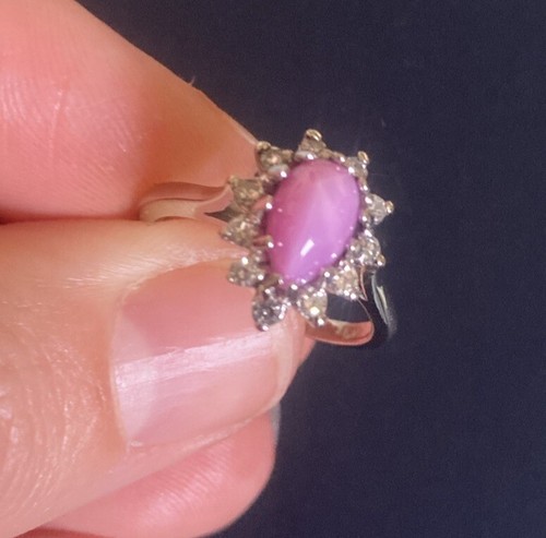 14k Estate Diamond Pink Star Sapphire Ring | eBay