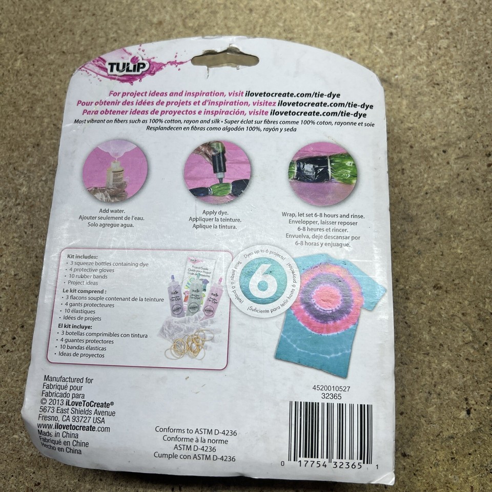 Tulip One Step Mini Tie Dye Kit Pixie 3 Colors Purple Teal Fuchsia | eBay