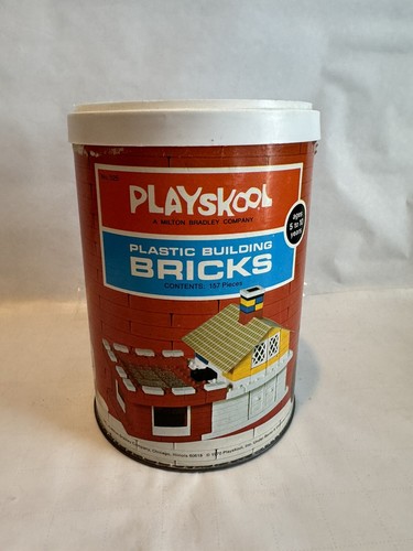 1970 Playskool Milton Bradley #535 Plastic Building Blocks Bricks in ...