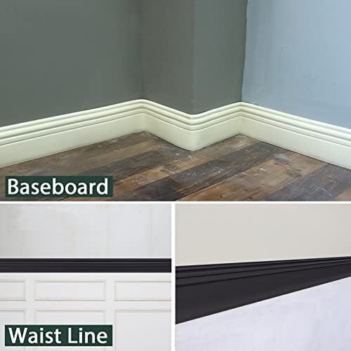 Paintable Baseboard Trim for Floor Chair Rail - 164 ft x 39 in ...