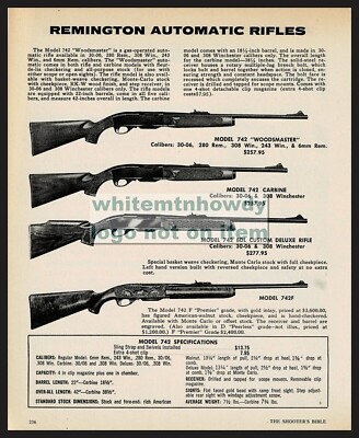 1978 REMINGTON Model 742 Woodmaster Rifle & Carbine, 742 BDL, 742F ...