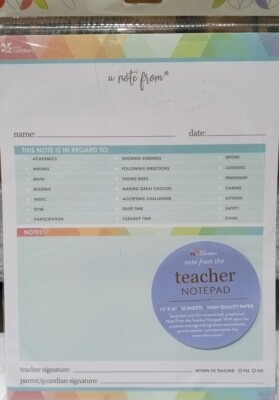 Brand New Erin Condren "Note From The Teacher Notepad." 7.5x10". 52 ...