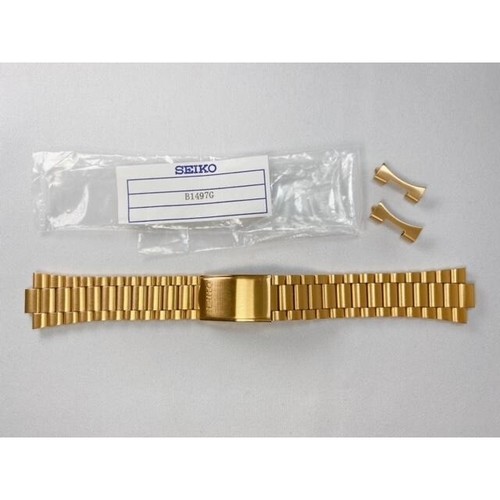 SEIKO 5 Genuine Stainless Steel Gold Bracelet 19mm B1497G for 7009-3040 ...