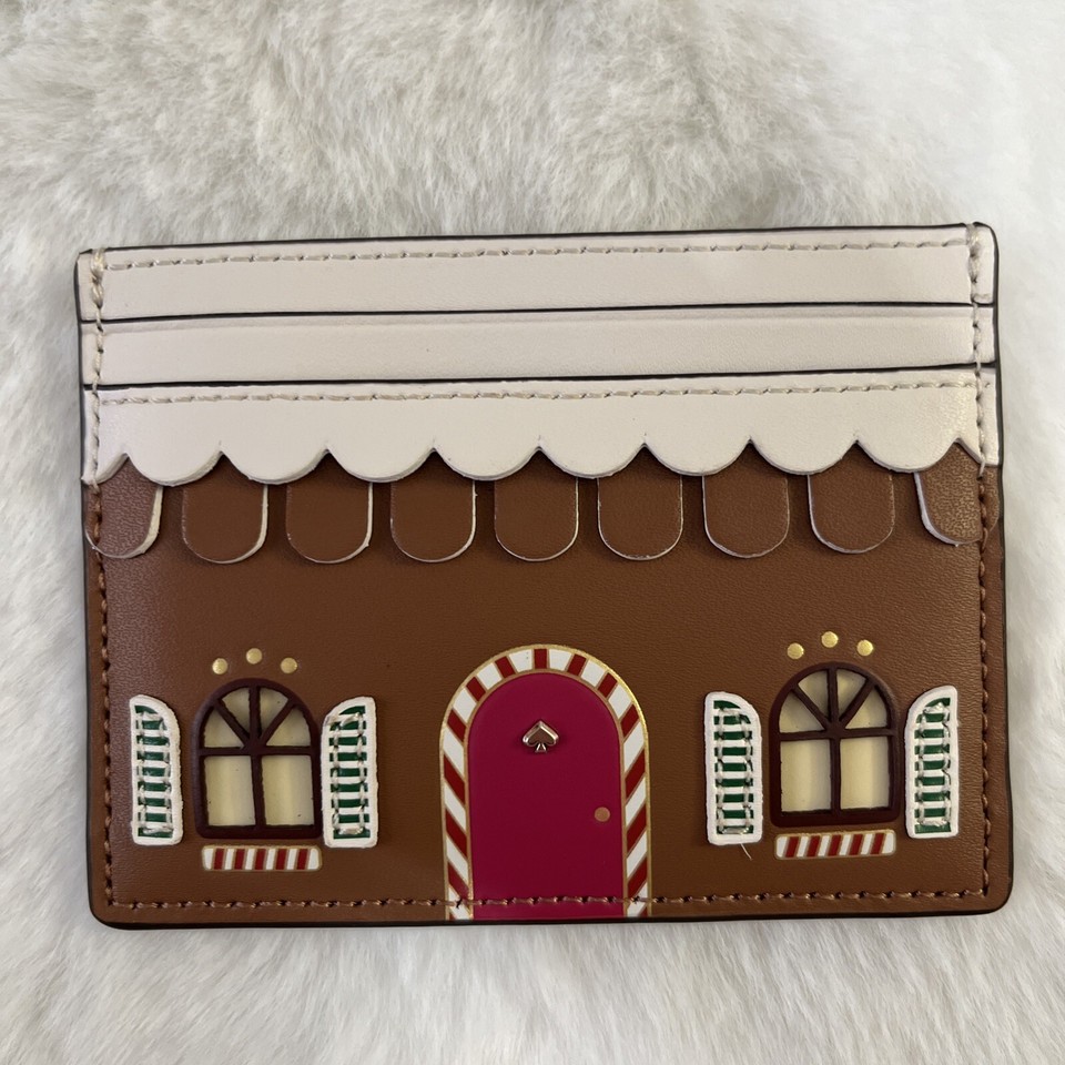 NWT Kate Spade Gingerbread House Small Slim Card Holder + Keychain Set ...