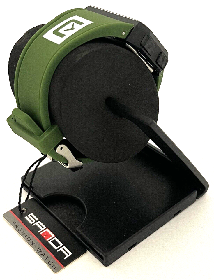 SANDA MEN'S BLACK DIGITAL WATCH WITH GREEN BAND 9003 | eBay