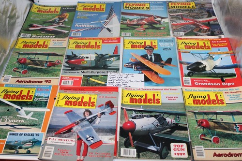 Flying Models Magazine lot of 12, 1990s, 1990, 1992, 1993, 1994, 1995 ...