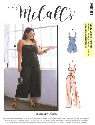 McCall's M8101 NATALA Button-Front Romper, Jumpsuit & Belt PLUS 18W-24W ...