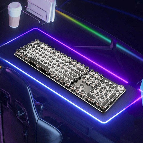 Retro Punk 104 Key PC Wired Keyboard Black Switch Mechanical Gaming | eBay