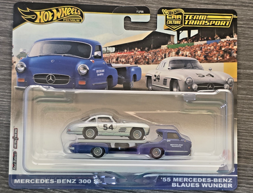 HOT WHEELS CAR CULTURE TEAM TRANSPORT MERCEDES-BENZ 300 SL / '55 BlAUES ...