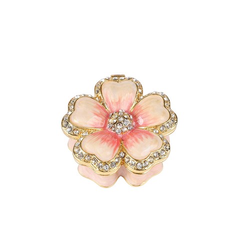 Sakura Trinket Boxes Hinged Hand-Painted Enameled Flower Figurine ...