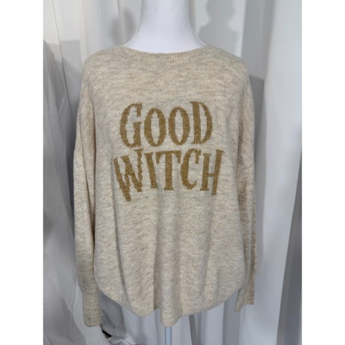 Vince Camuto Good Witch Sweater Beige Cozy Witchy Fall Pullover Womens ...