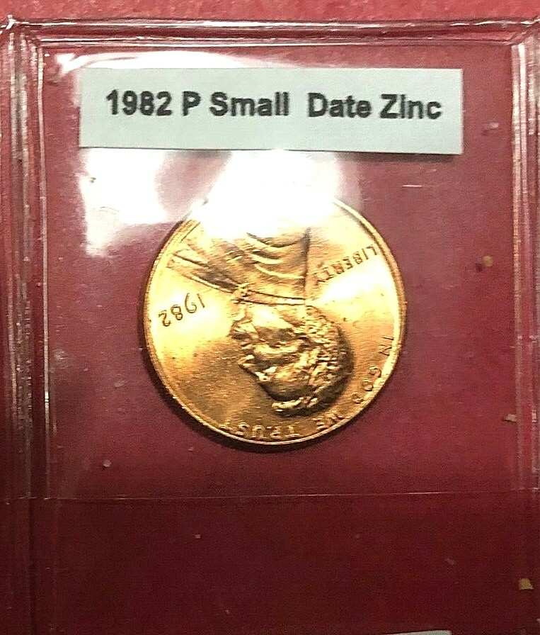 1982 P D S LINCOLN CENT 8 COIN SET COPPER/ZINC LARGE & SMALL DATES BU ...