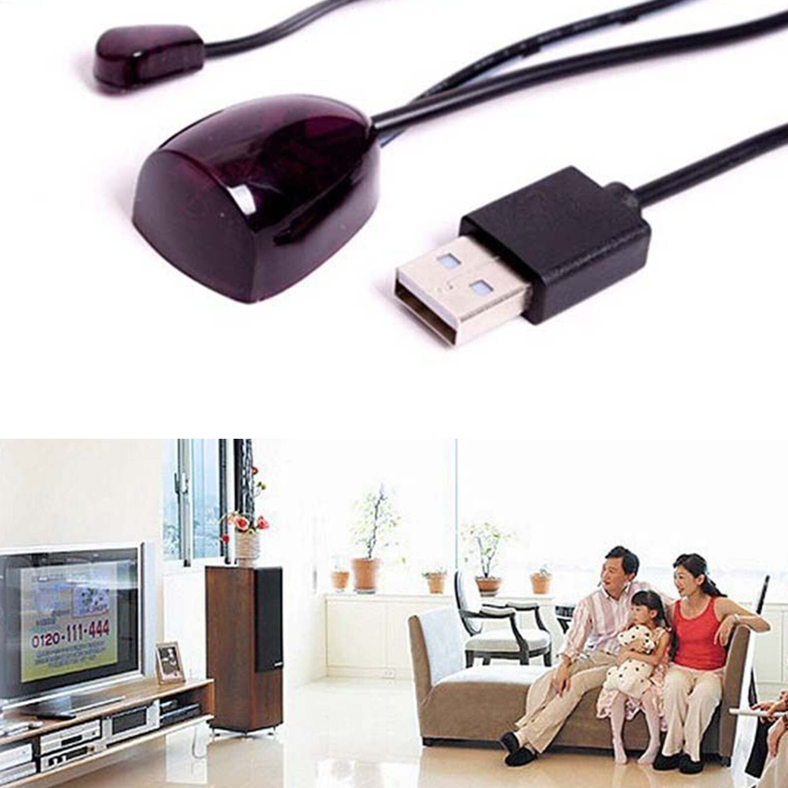 USB IR Infrared Remote Control Receiver Extendtion Repeater Emitter ...