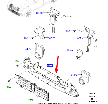 LAND ROVER RANGE ROVER VELAR L560 Radiator Air Deflector LR094176 NEW ...