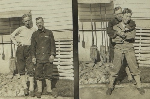 Handsome Men Soldiers Playing Grab Grabbing Wrestling Military Barracks ...