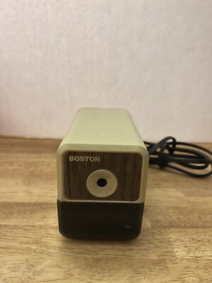 Vintage BOSTON Wood Grain Brown Electric Pencil Sharpener. Model 18 | eBay