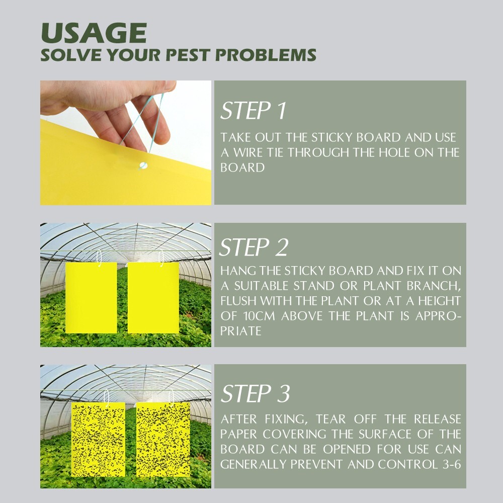 Yellow Sticky paper Insect Trap Catcher Killer Fly Aphids Wasp Oz Up To ...