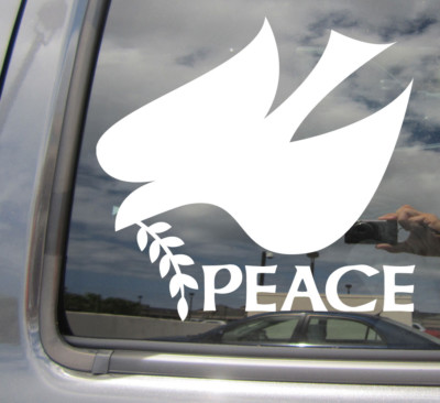 Peace Dove - Bird Love Judaism Christian Car Window Vinyl Decal Sticker ...