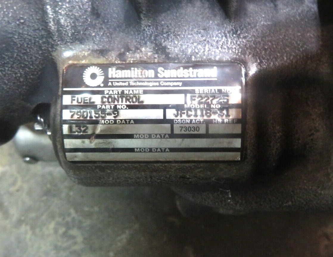 HAMILTON SUNDSTRAND FUEL CONTROL ASSEMBLY 790155-9 | eBay