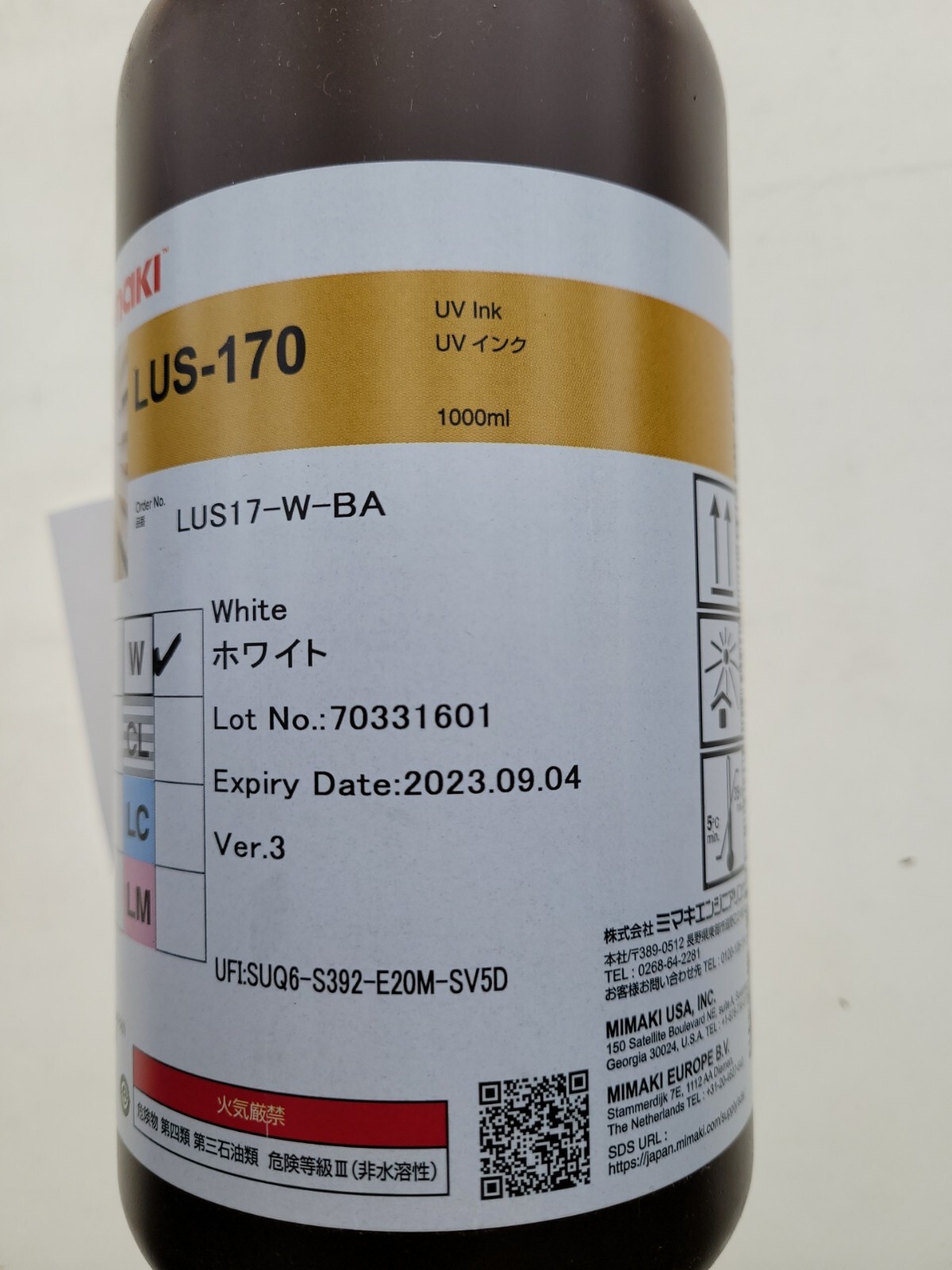 Genuine Mimaki Lus-170 UV Curable Ink 1l Bottle White MPN Lus17-w-ba for sale online | eBay