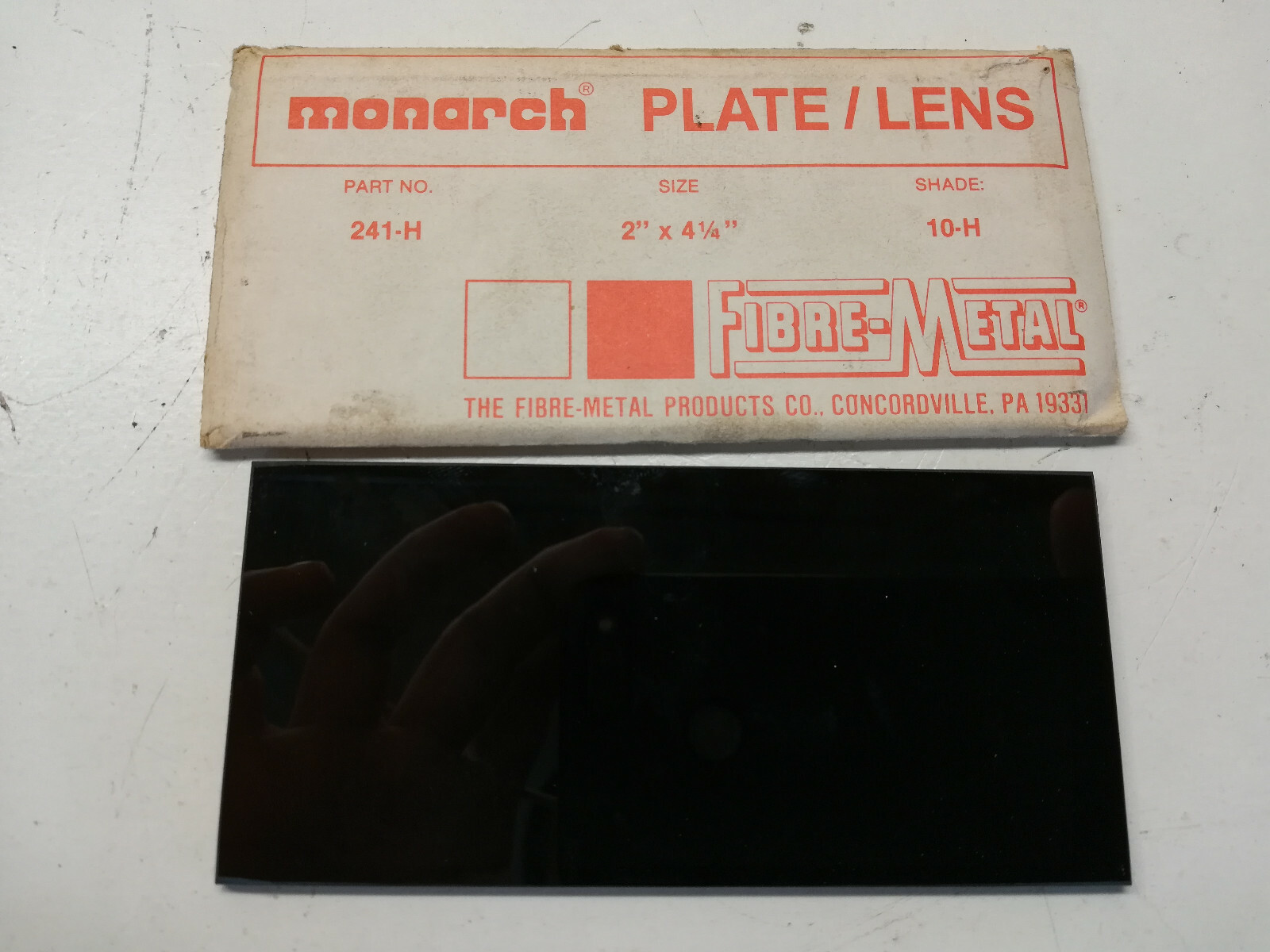 monarch plate lens welding 10-h 241-h 2" x 4-1/4" fm-10-11 fibre metal ...