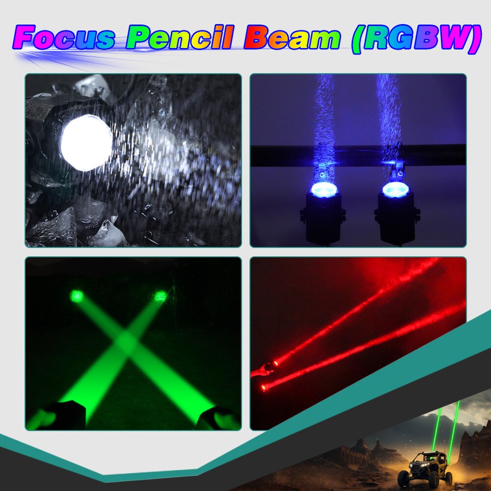 2XSpot Beam Laser Whip Light Pods Offroad Whipless Remote for Polaris ...