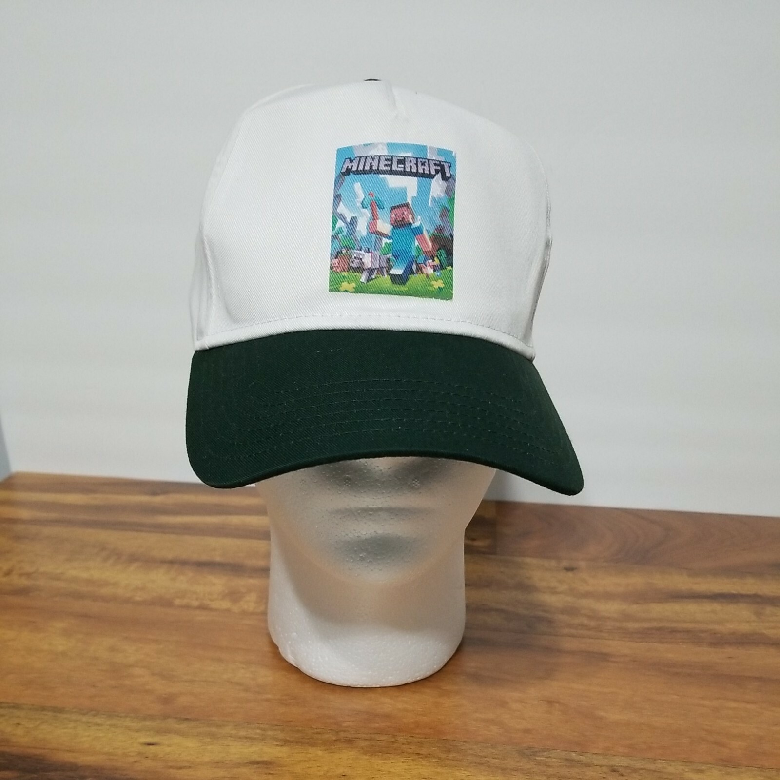 Minecraft Hat Cap Snap Back Adjustable white One Size - Gem