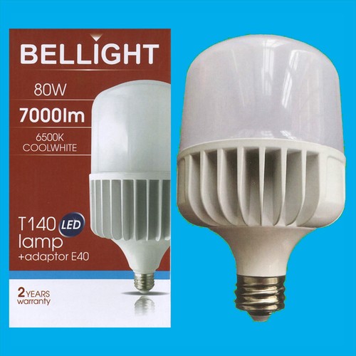 1x 80W (=400W) T140 LED Ampoule 6500K Vis Edison Es E27 & Ges E40 ...