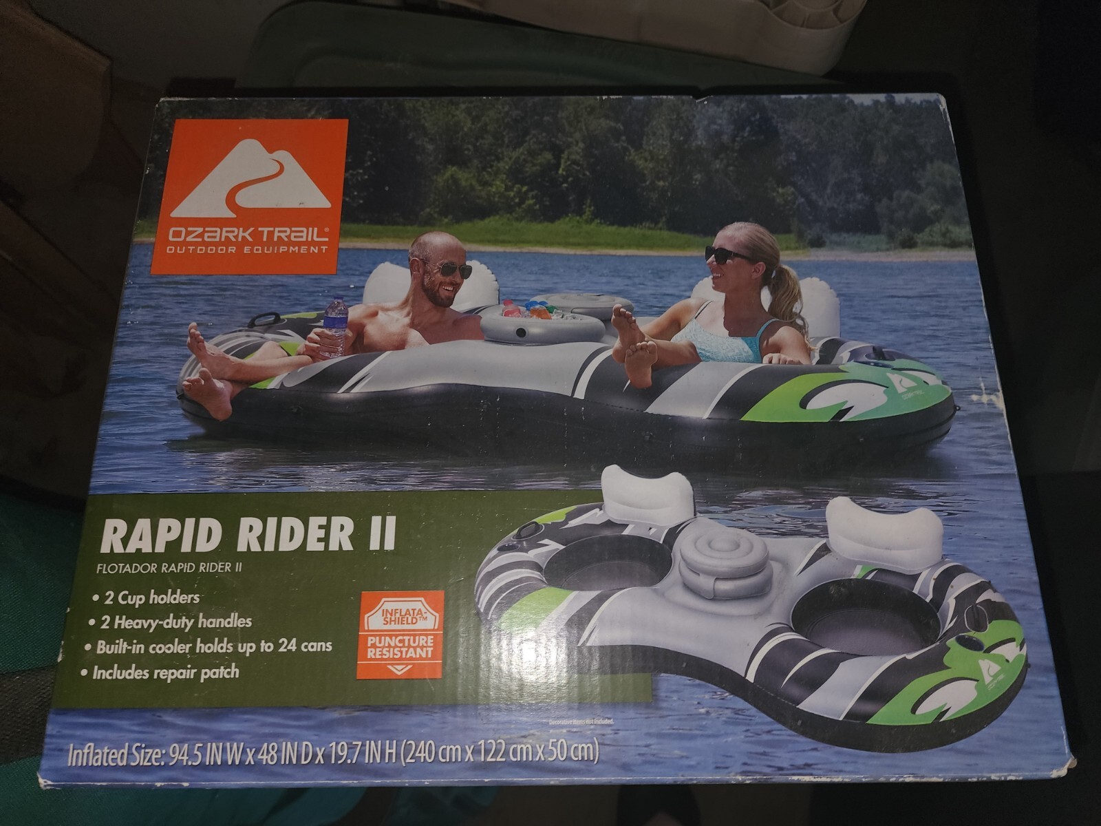 Ozark Trail 13075E Rapid Rider II Inflatable Float Pool River Raft for ...