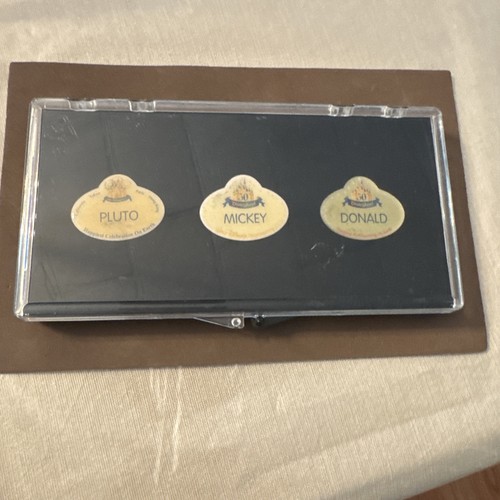 Disneyland 50th Anniversary Pluto Mickey & Donald Cast Name Tag 3 LE ...