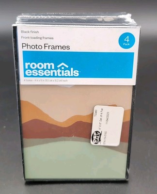 Room Essentials 4 Pack Photo Frames Front Loading 4" x 6" Black NEW | eBay