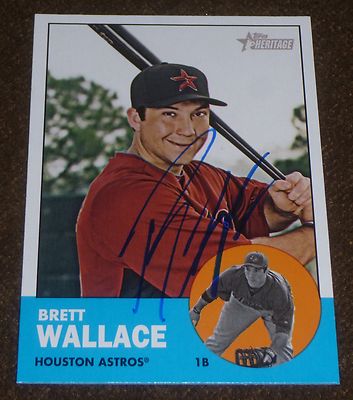 BRETT WALLACE SIGNED 2012 TOPPS HERITAGE CARD #230 HOUSTON ASTROS AUTO ...