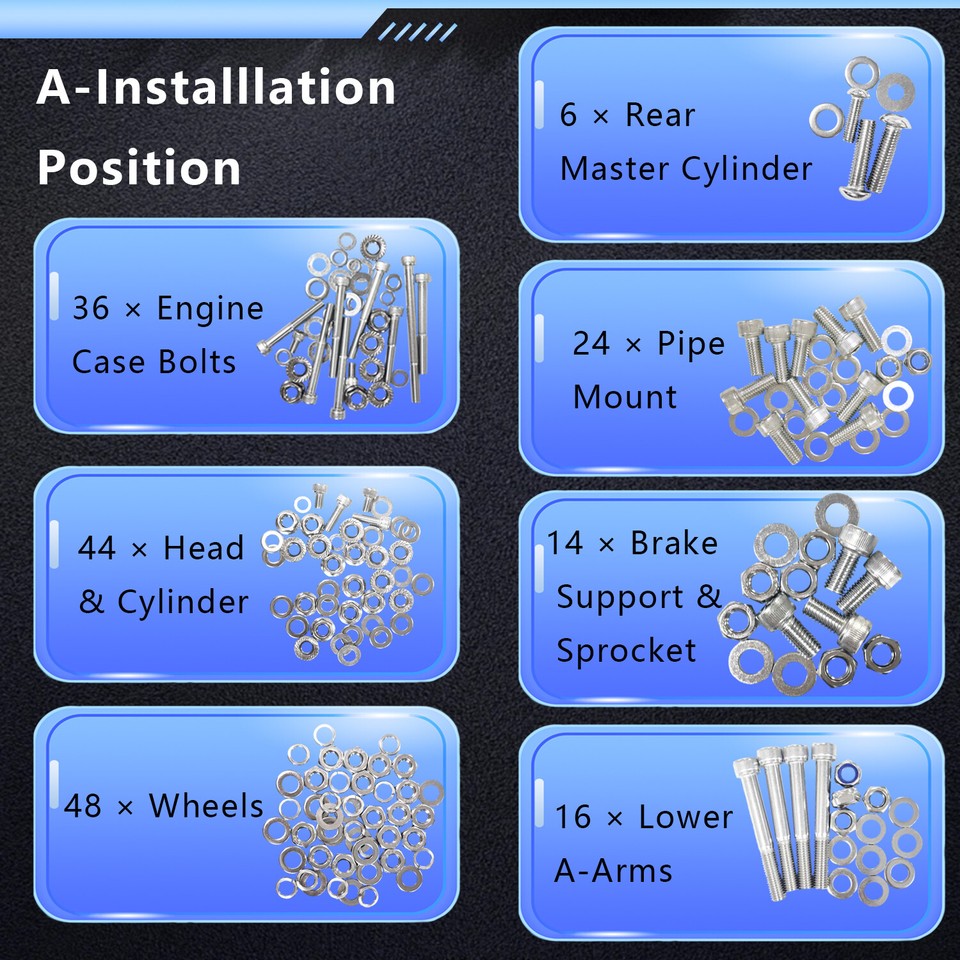 667pcs Stainless Steel Body Screw Bolt Kit for Yamaha Banshee 350 ...