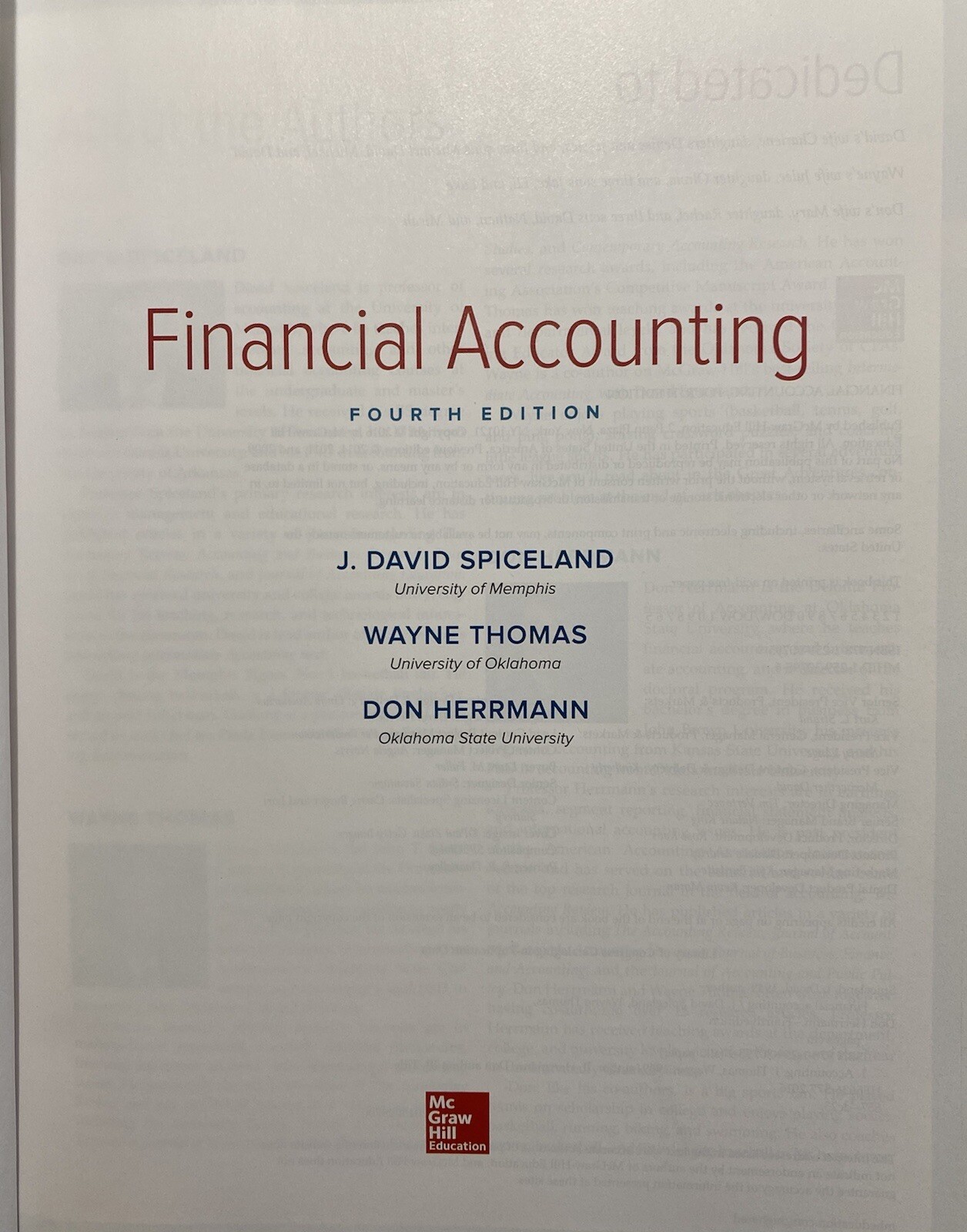 Financial Accounting by Wayne M. Thomas, David Spiceland and Don ...