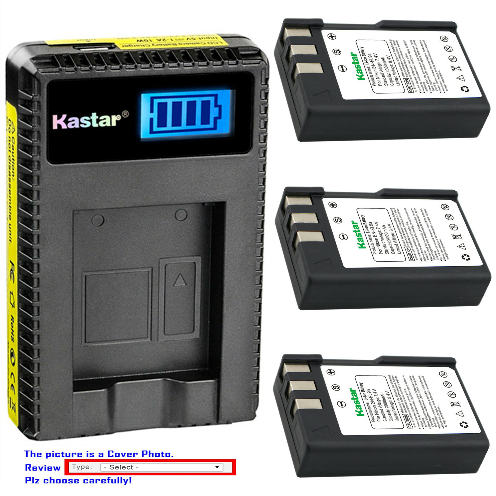 Kastar Battery LCD USB Charger for Nikon D3000 D5000 Camera Battery ...