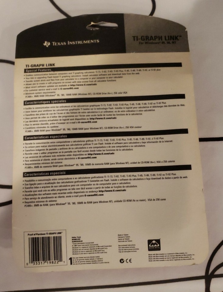 Texas Instruments Graph Link Cable for TI-83 Plus Graphing Calculators ...