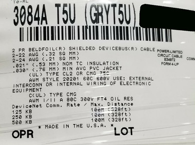 Belden 3084A 22/1P+24/1P Multi-Shielded Pairs DeviceBus Thin Cable Gray ...