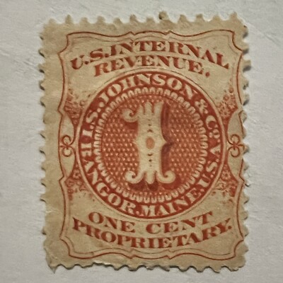 EARLY JOHNSON & CO. BANGOR MAINE U.S. 1C REVENUE STAMP | eBay