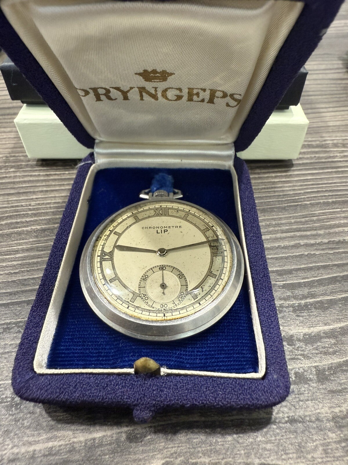 Lip Chronometre Steel Pocket Watch Art Deco - Gem