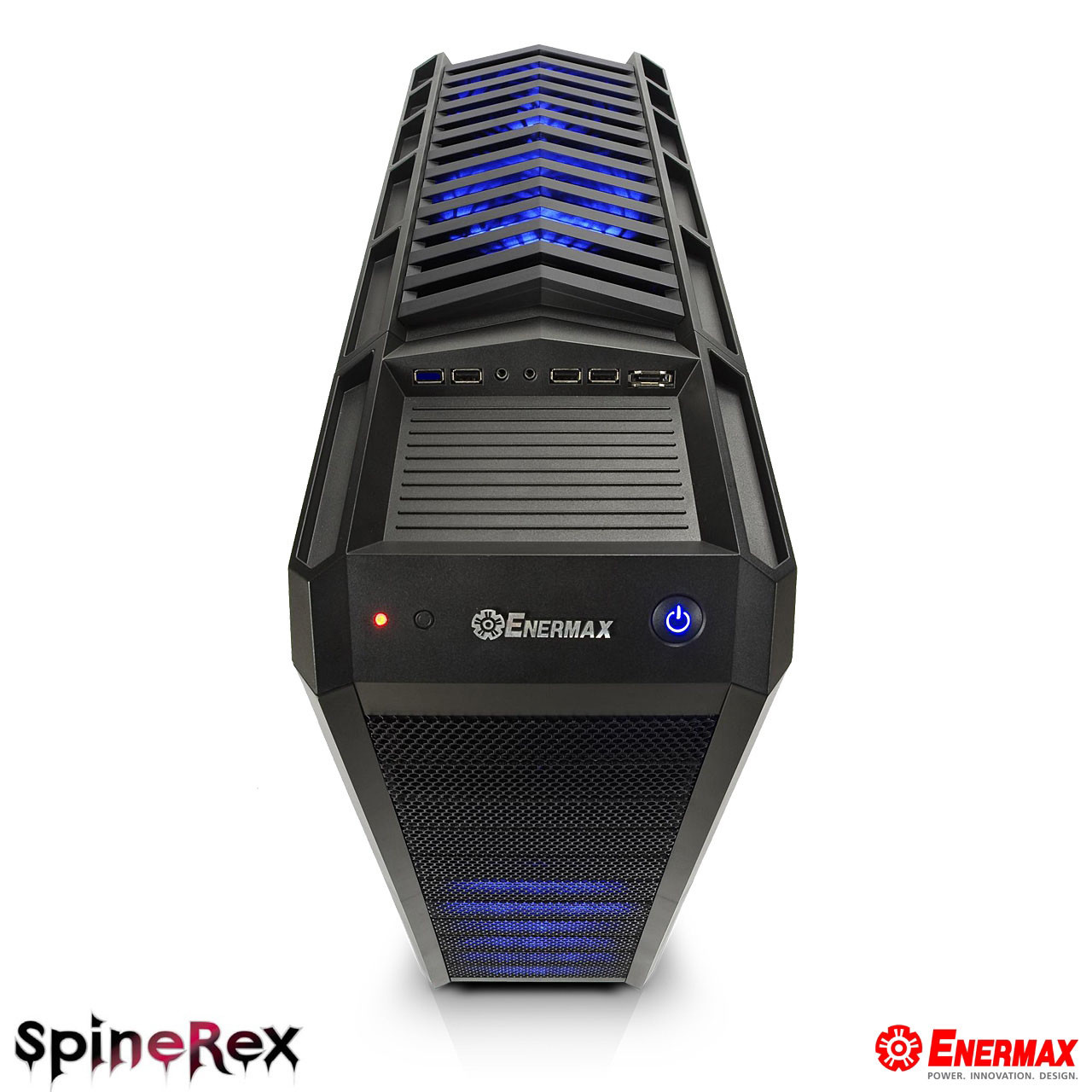ENERMAX ECA5010M SpineRex USB3.0 Full Tower PC Gaming Case Blue/Red ...