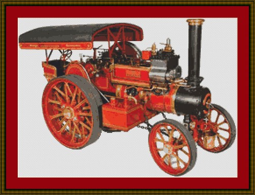 Steam Traction Engine Cross Stitch Kit | eBay UK